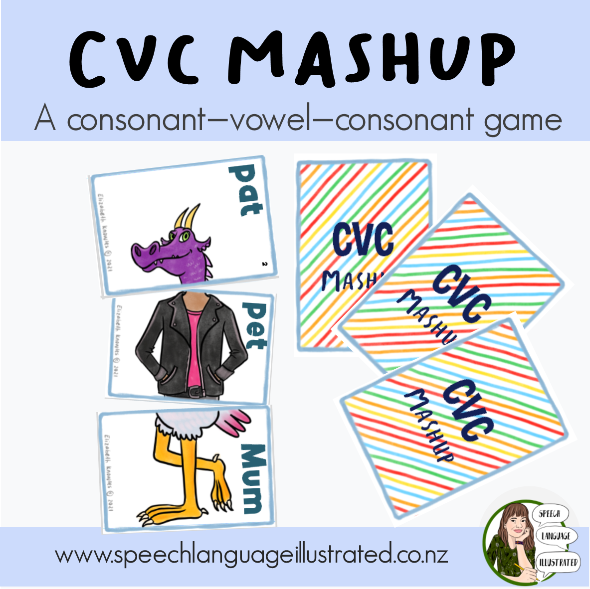 CVC Mashup Card Game - Speech Language Illustrated
